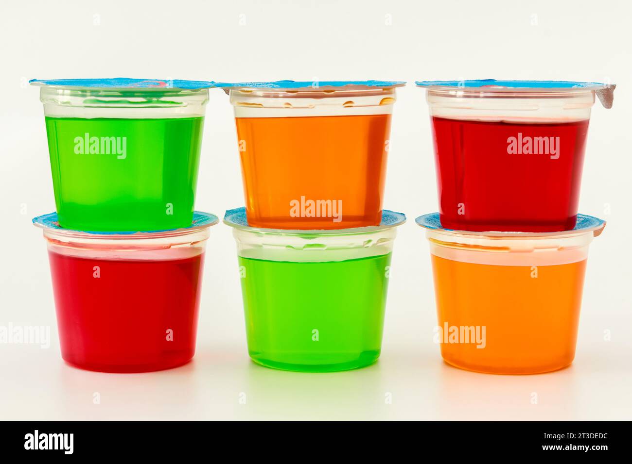 In plastic cups, there are various flavors of Jello-O gelatin snacks ...