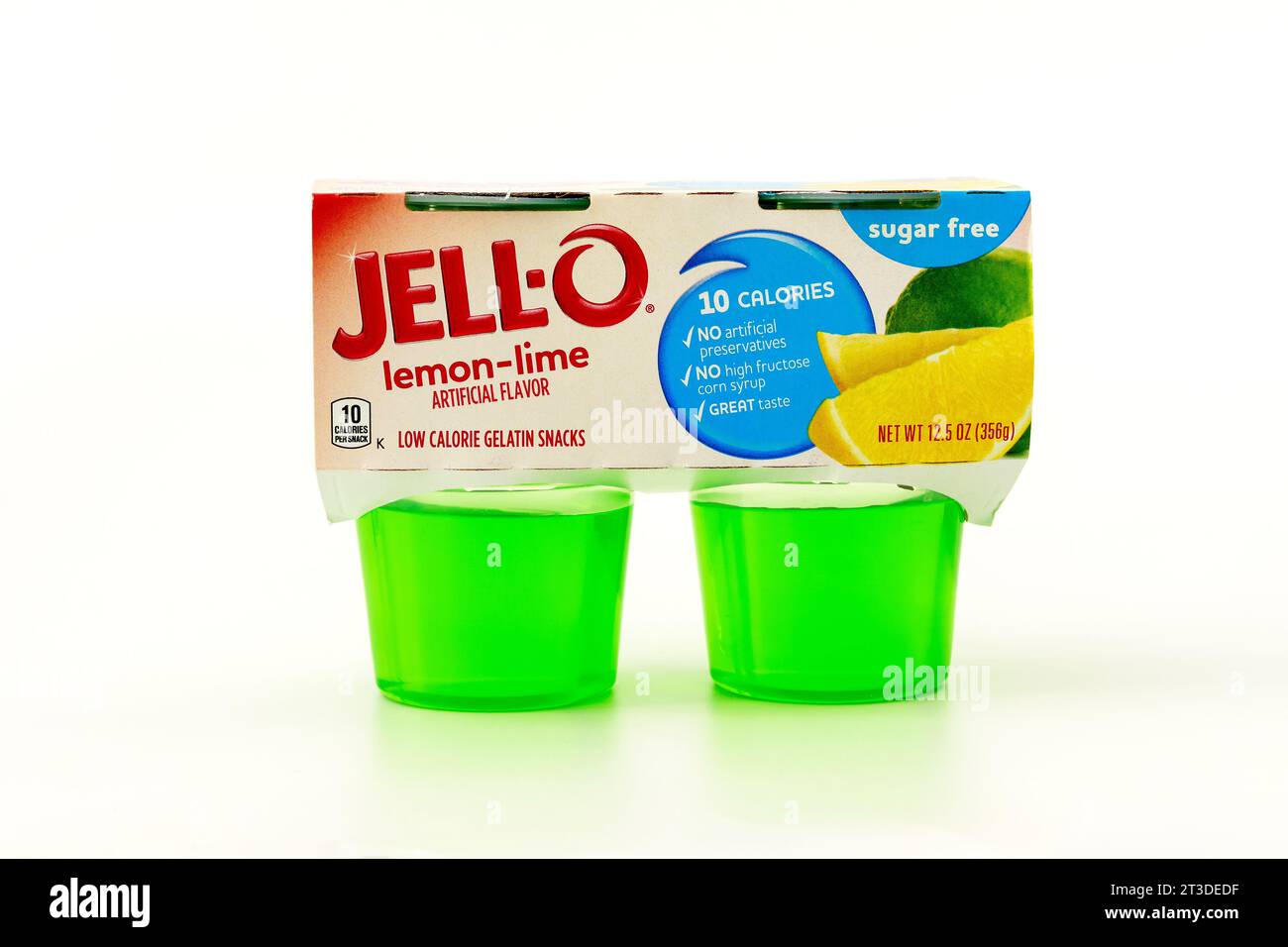 A package of Jello-O lemon lime gelatin snacks in a plastic cup Stock ...