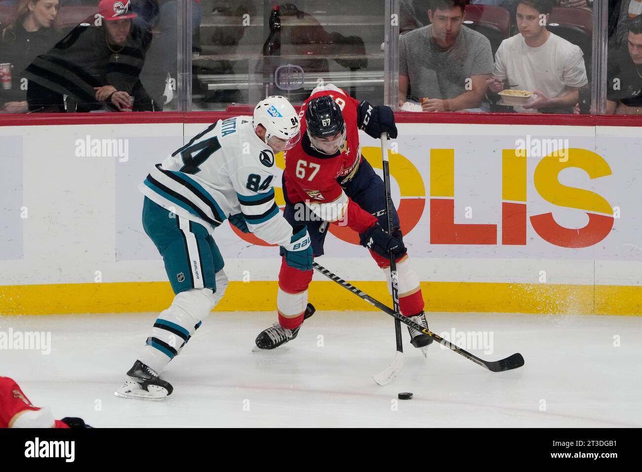 San Jose Sharks defenseman Jan Rutta (84) and Florida Panthers ...