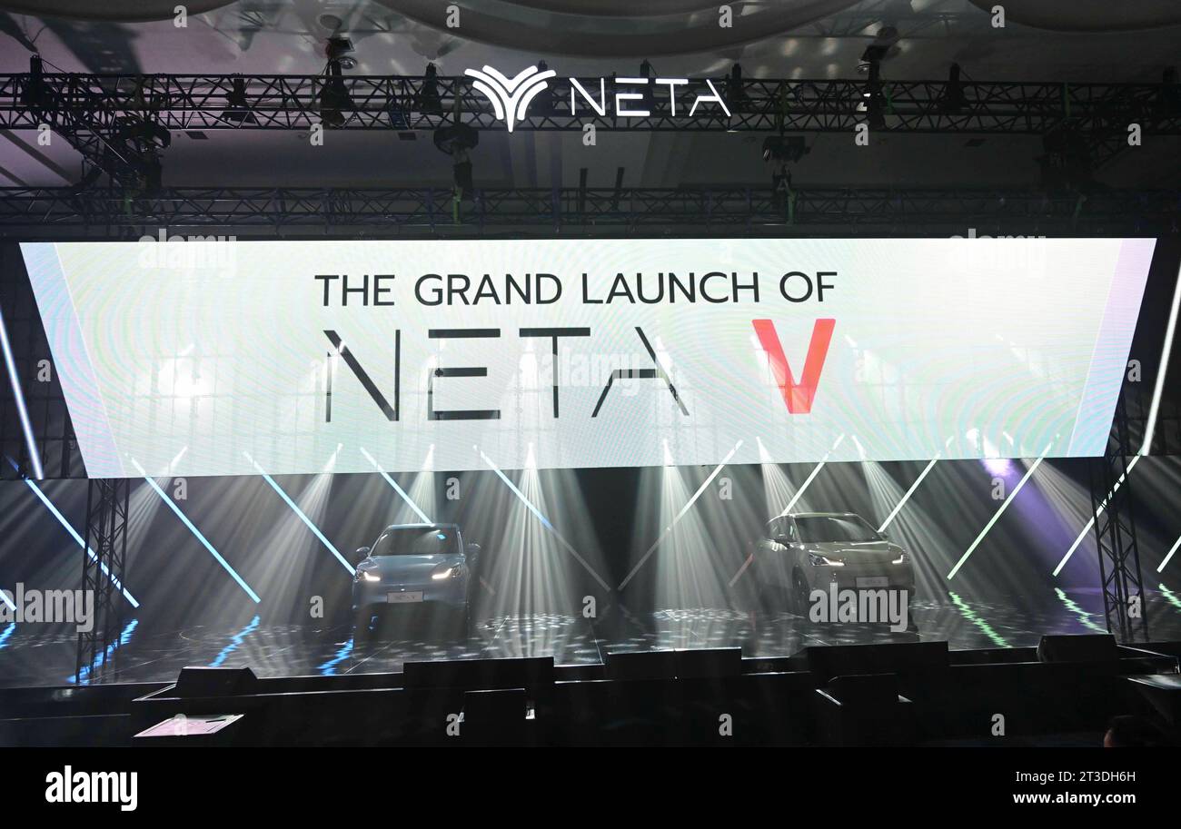 Jakarta, Indonesia. 24th Oct, 2023. NETA V electric vehicles are ...