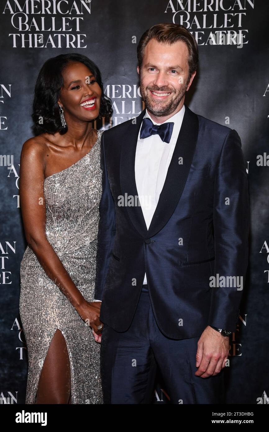 New York, USA. 24th Oct, 2023. Uba Hassan and Oliver Dachsel walking on ...