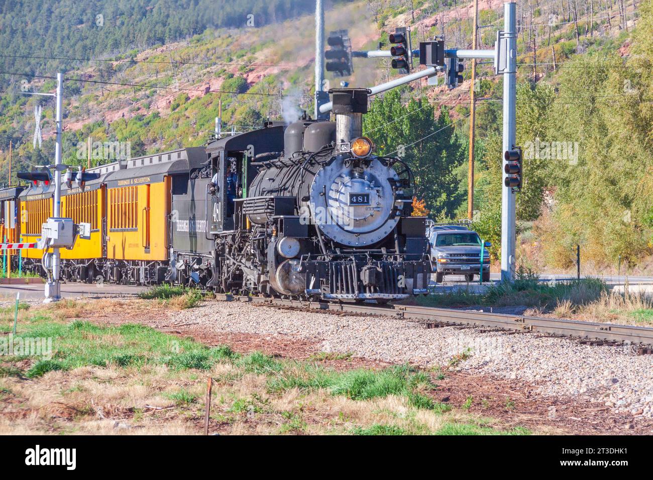 The Durango and Silverton Narrow Gauge Railroad, with coal-fired steam ...