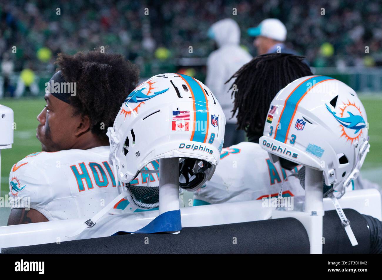 Miami Dolphins safety Jevon Holland (8) and cornerback Eli Apple (33 ...