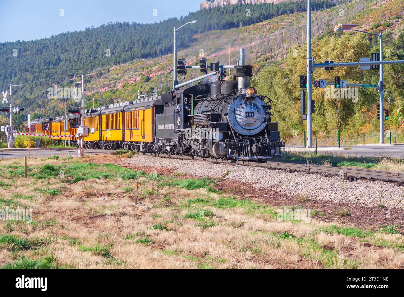 The Durango and Silverton Narrow Gauge Railroad, with coal-fired steam ...