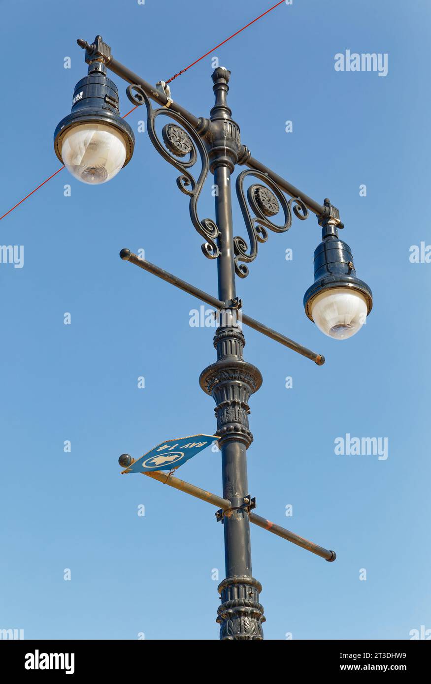 Double lights, placed at the beach side of the promenade, illuminate ...