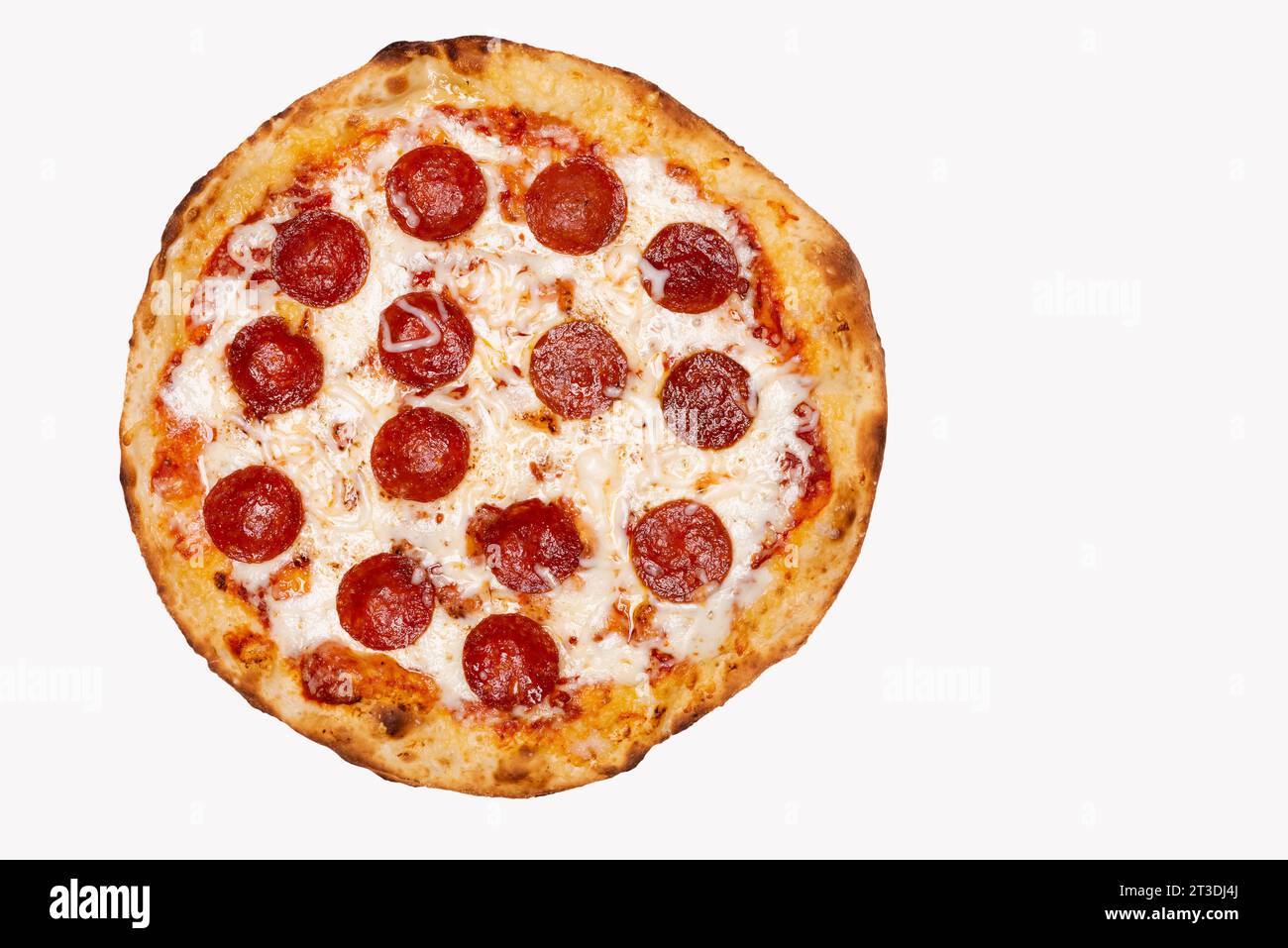 Pepperoni pizza on white background Stock Photo - Alamy