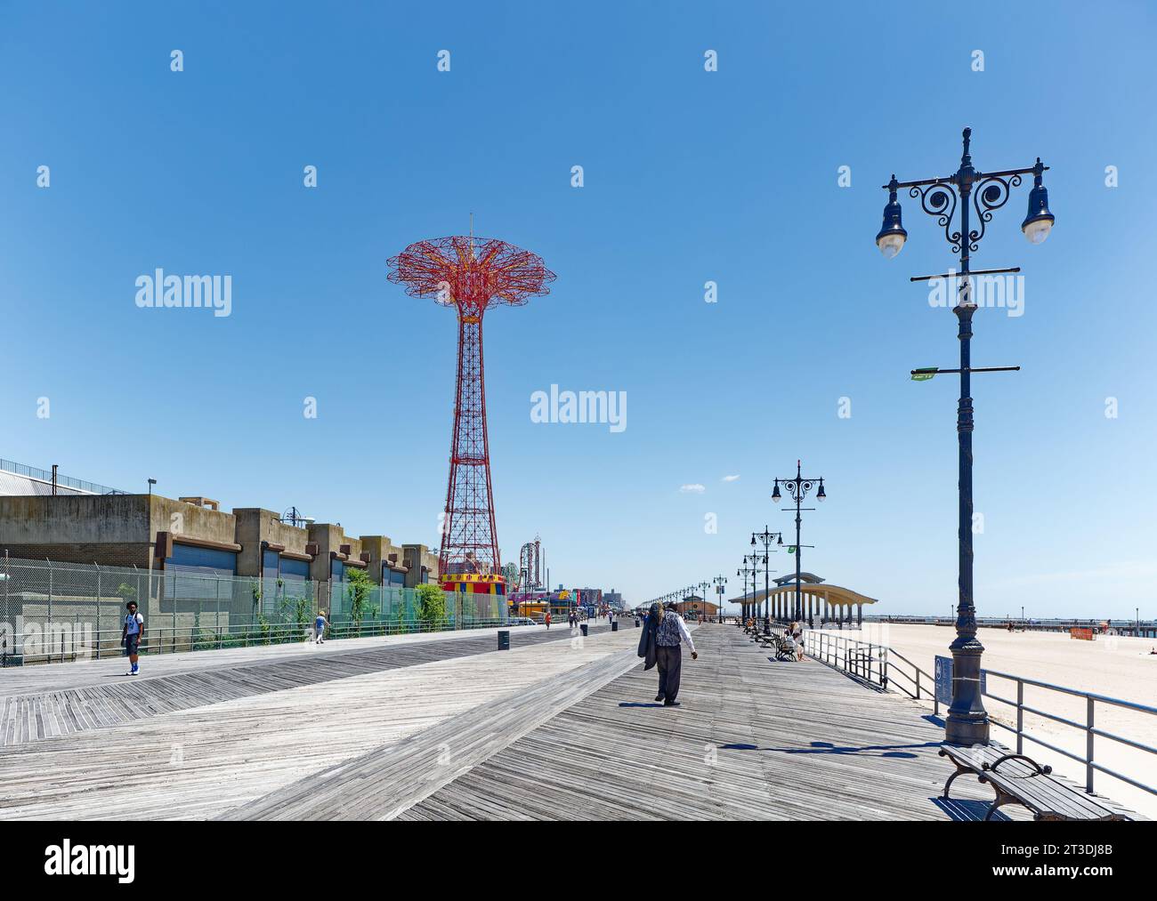 Riegelmann Boardwalk, a NYC scenic landmark, is a wood and concrete ...