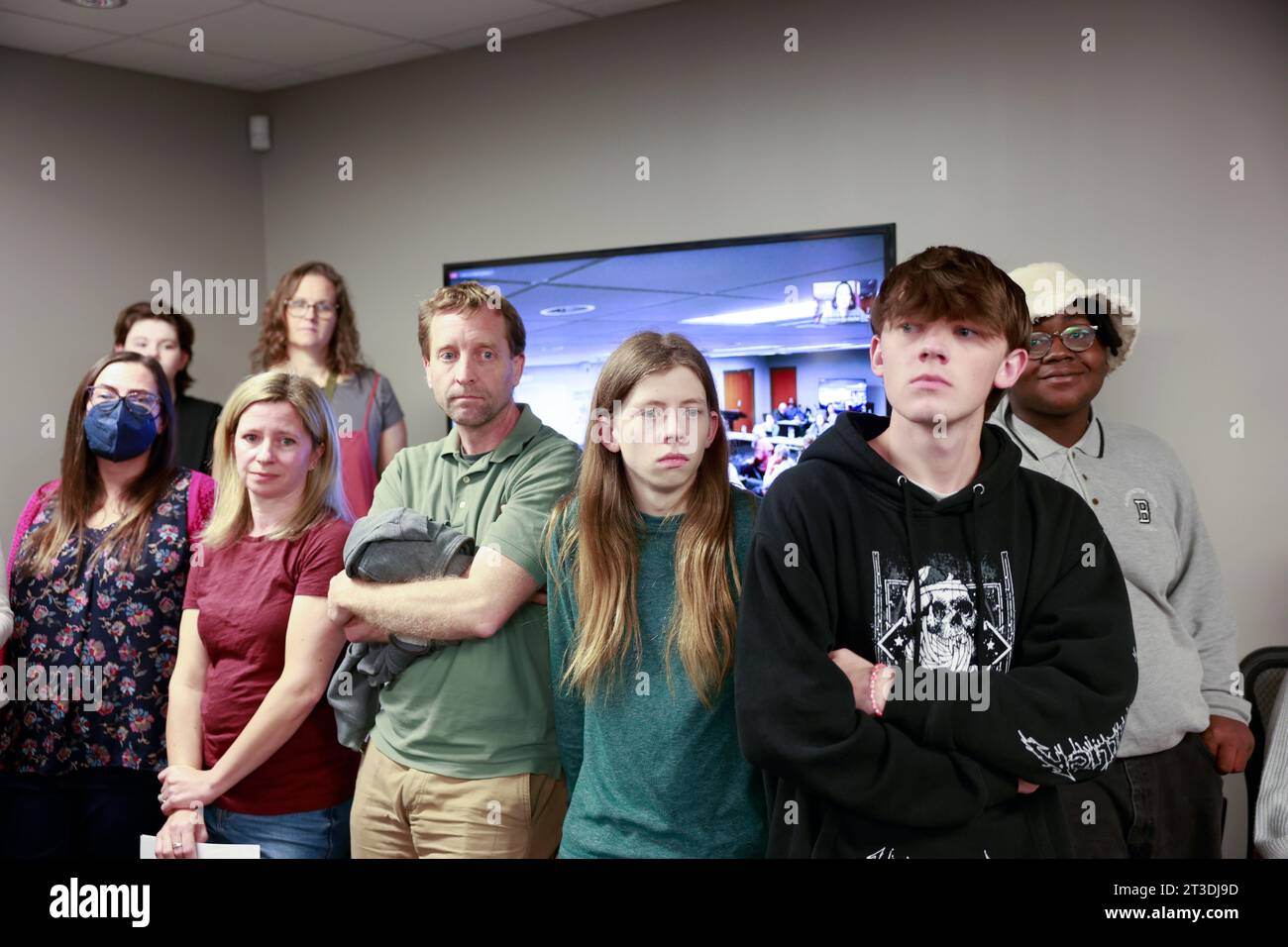 BLOOMINGTON, INDIANA, OCTOBER 24: Members of the Bloomington community ...