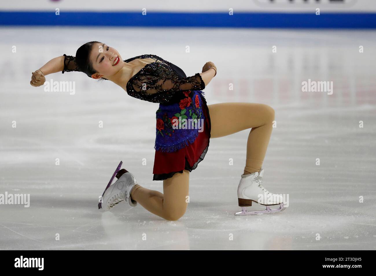 Mone Chiba, of Japan, competes in the women's short program during the ...