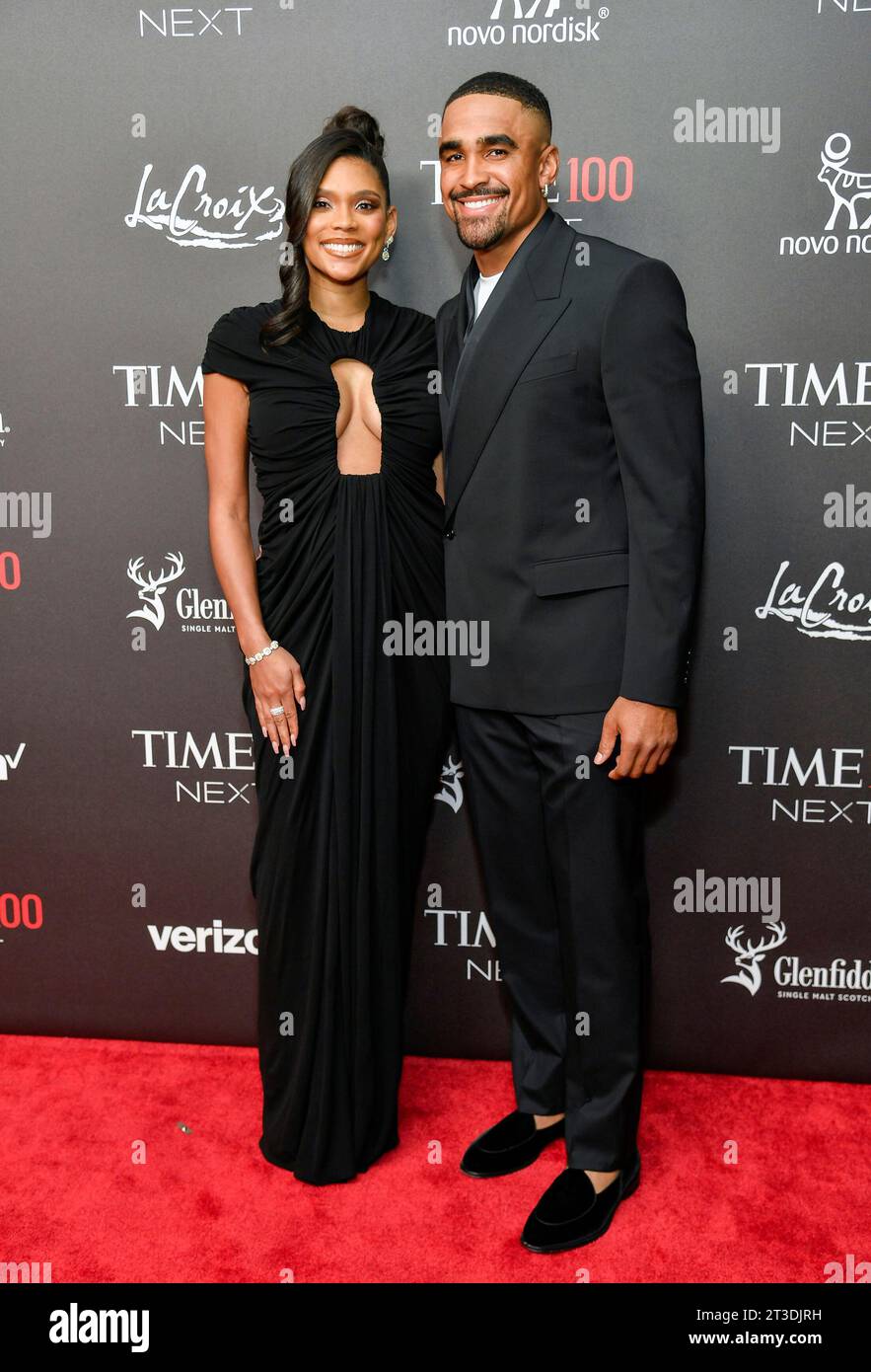 NFL quarterback Jalen Hurts, right, and Bryonna "Bry" Burrows attend ...