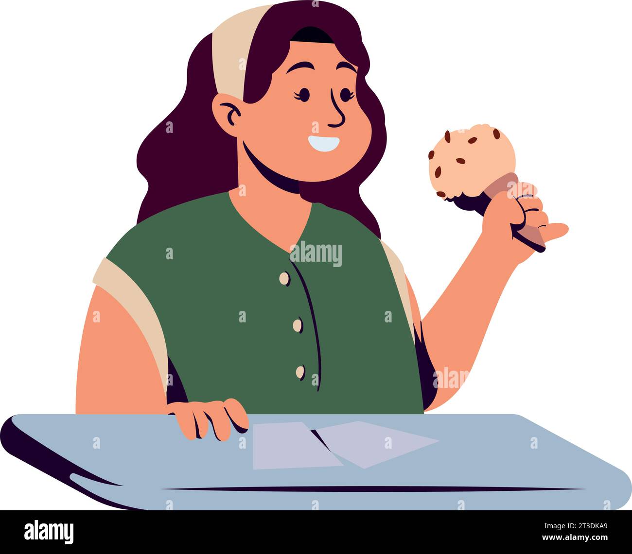 Woman ice cream happy Cut Out Stock Images & Pictures - Alamy