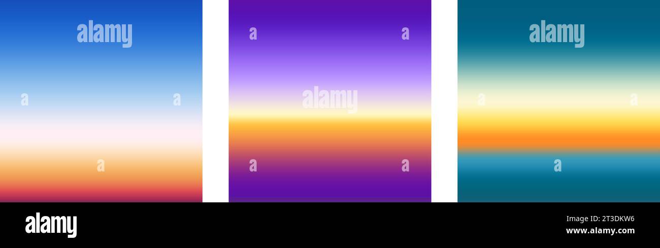 Early sunrise or late sunset colorful gradients background set. Smooth ...