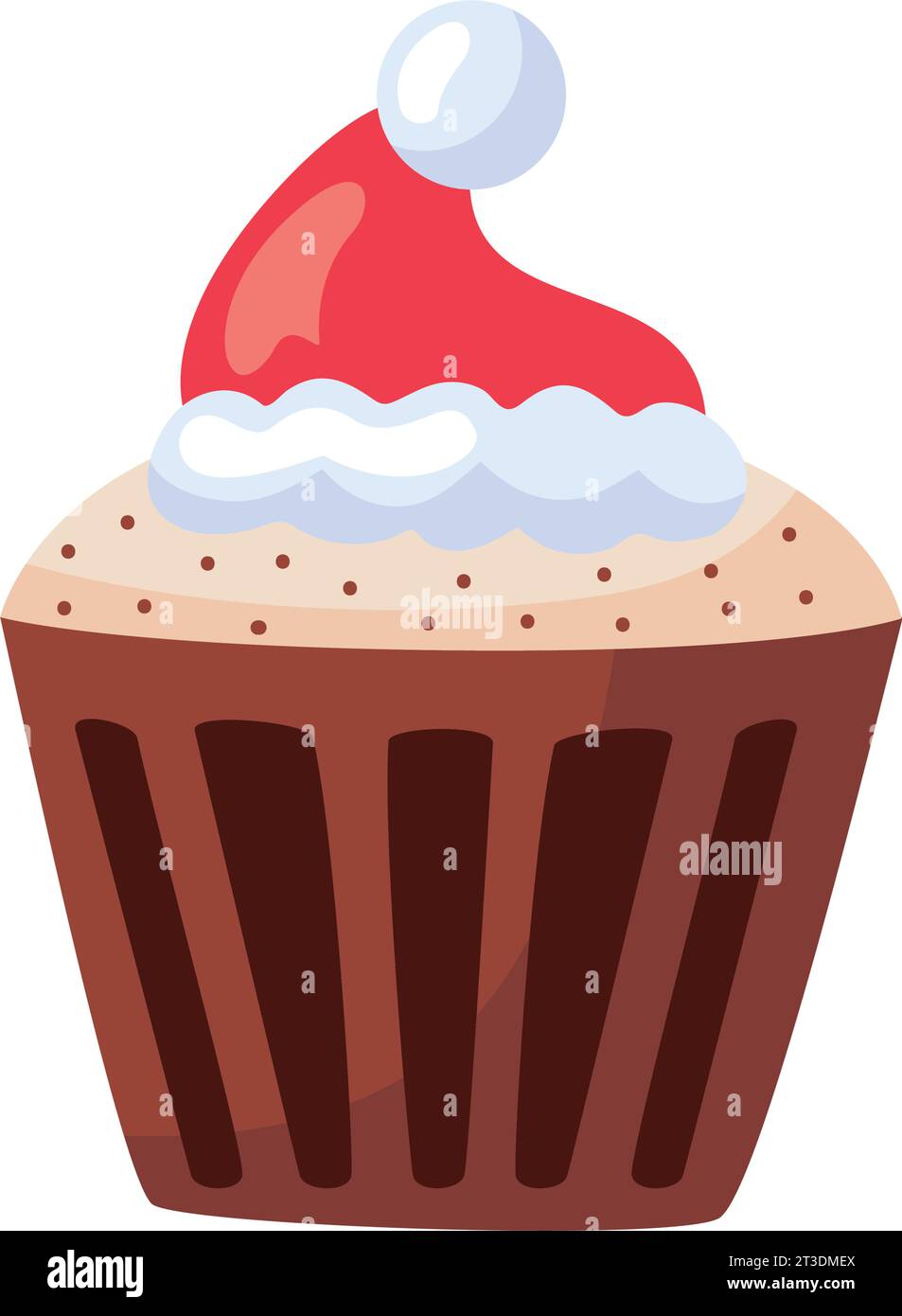 christmas dessert santa cupcake vector isolated Stock Vector Image ...