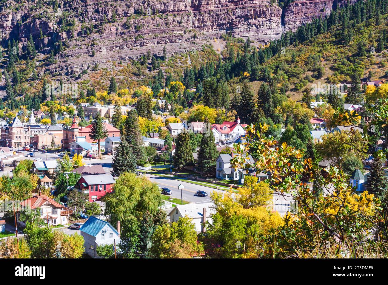 Ouray, Colorado, from the Million Dollar Highway (US 550) portion of ...