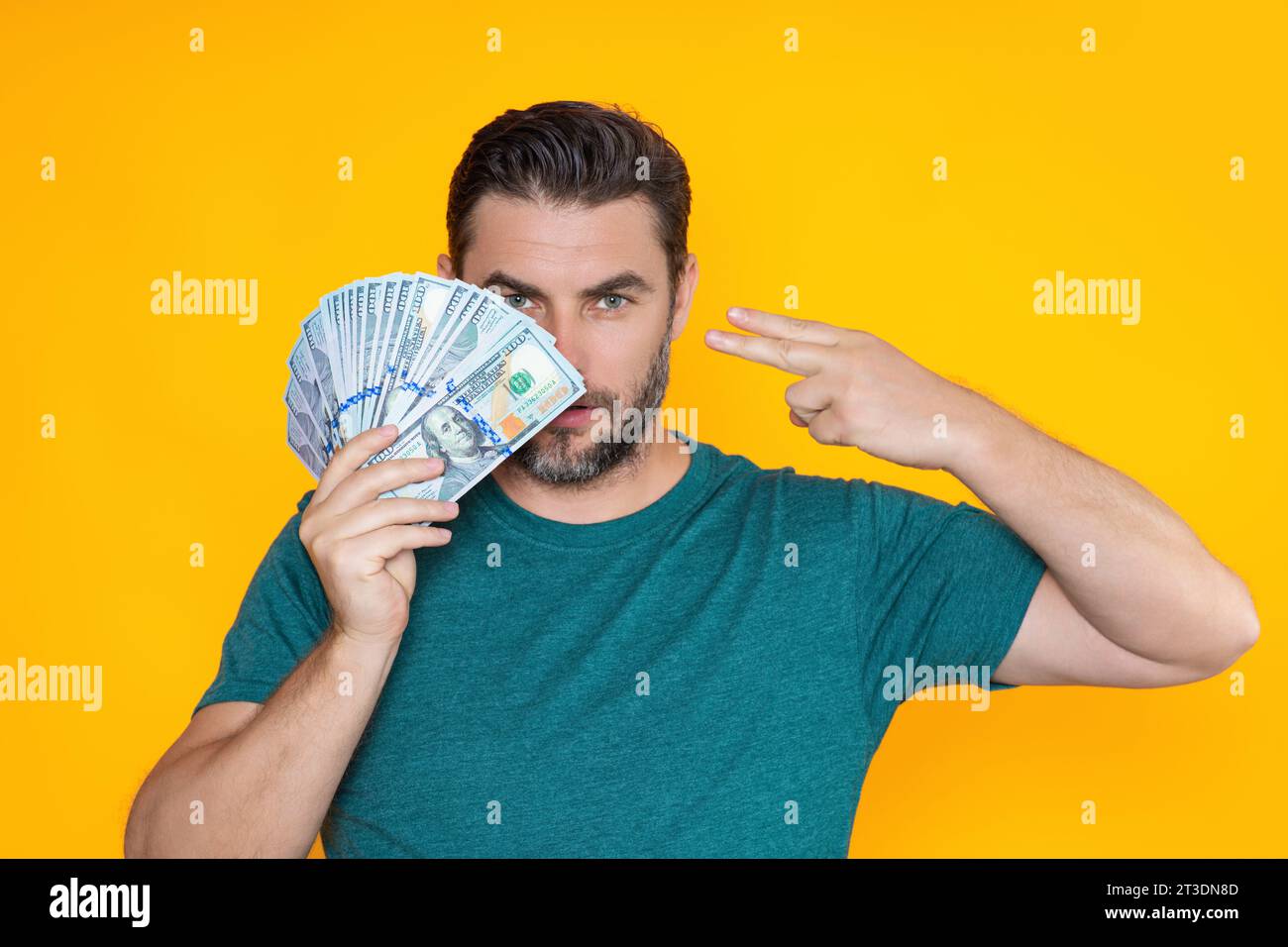 Business man with money banknotes. Male entrepreneur with dollar bills ...