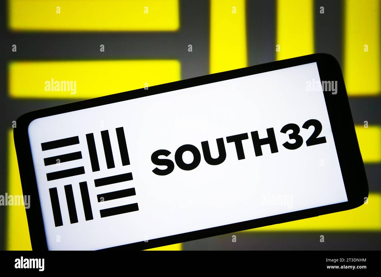 Ukraine. 25th Oct, 2023. In this photo illustration, South32 logo is ...