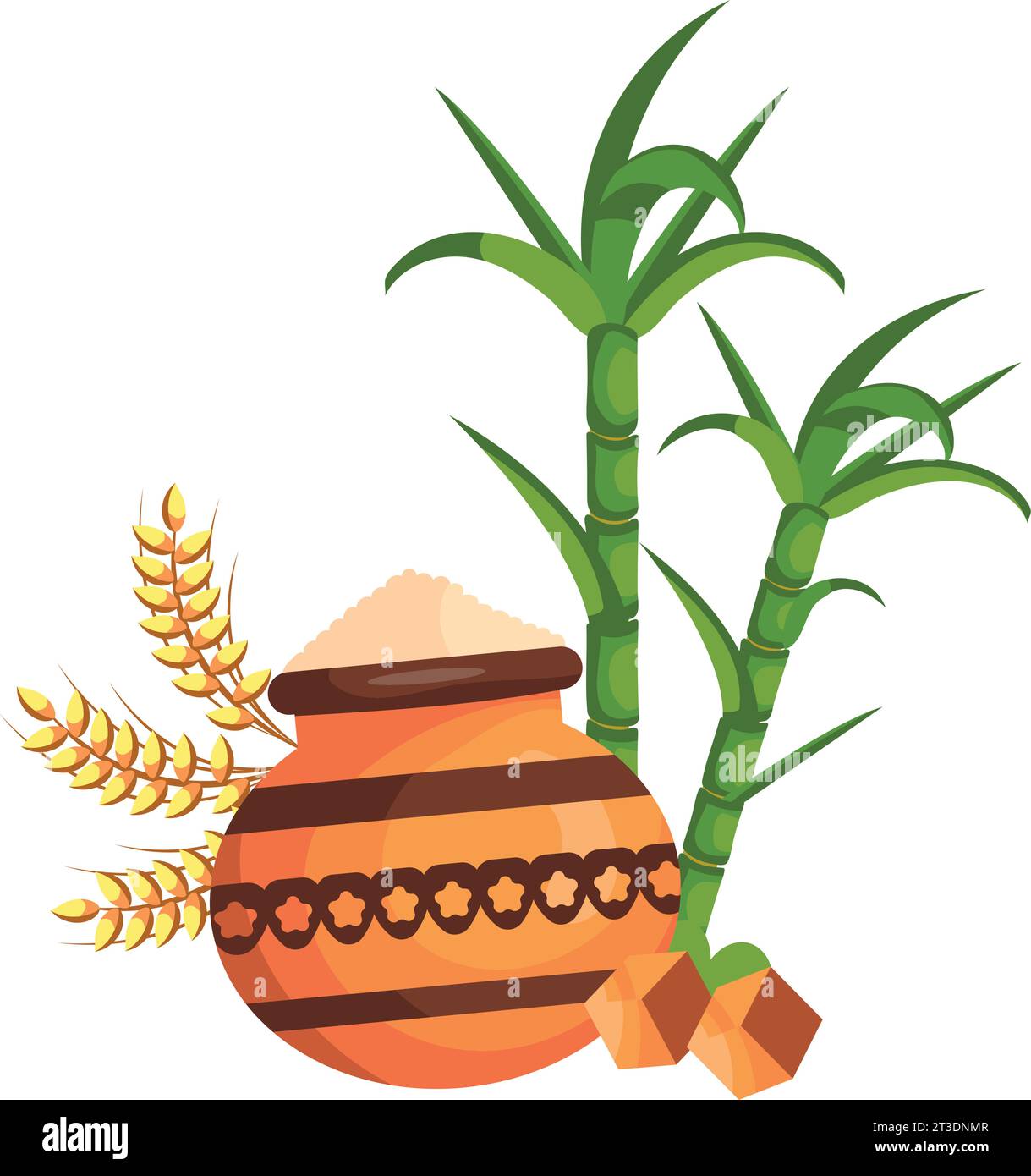 pongal jaggery and sugarcane Stock Vector Image & Art - Alamy