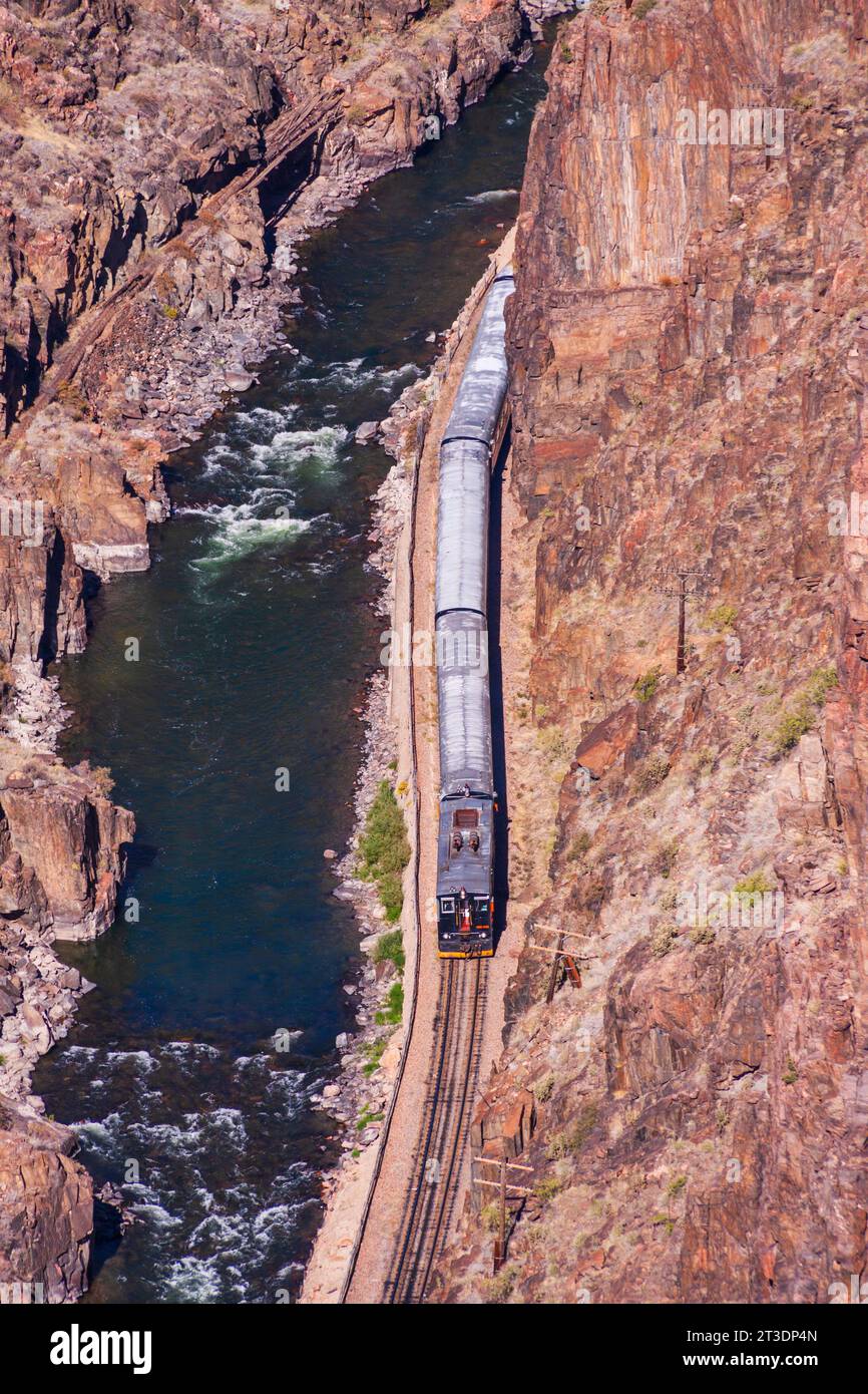 Royal Gorge Route Railroad, a heritage railroad, viewed from the Royal ...