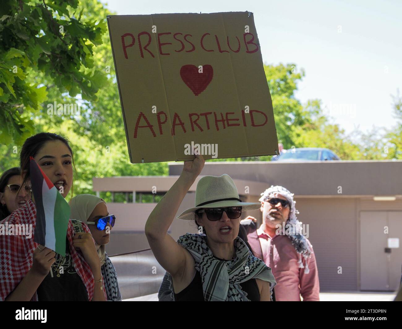 Australia, 25 October 2023, Around 100 people gathered to protest the ...