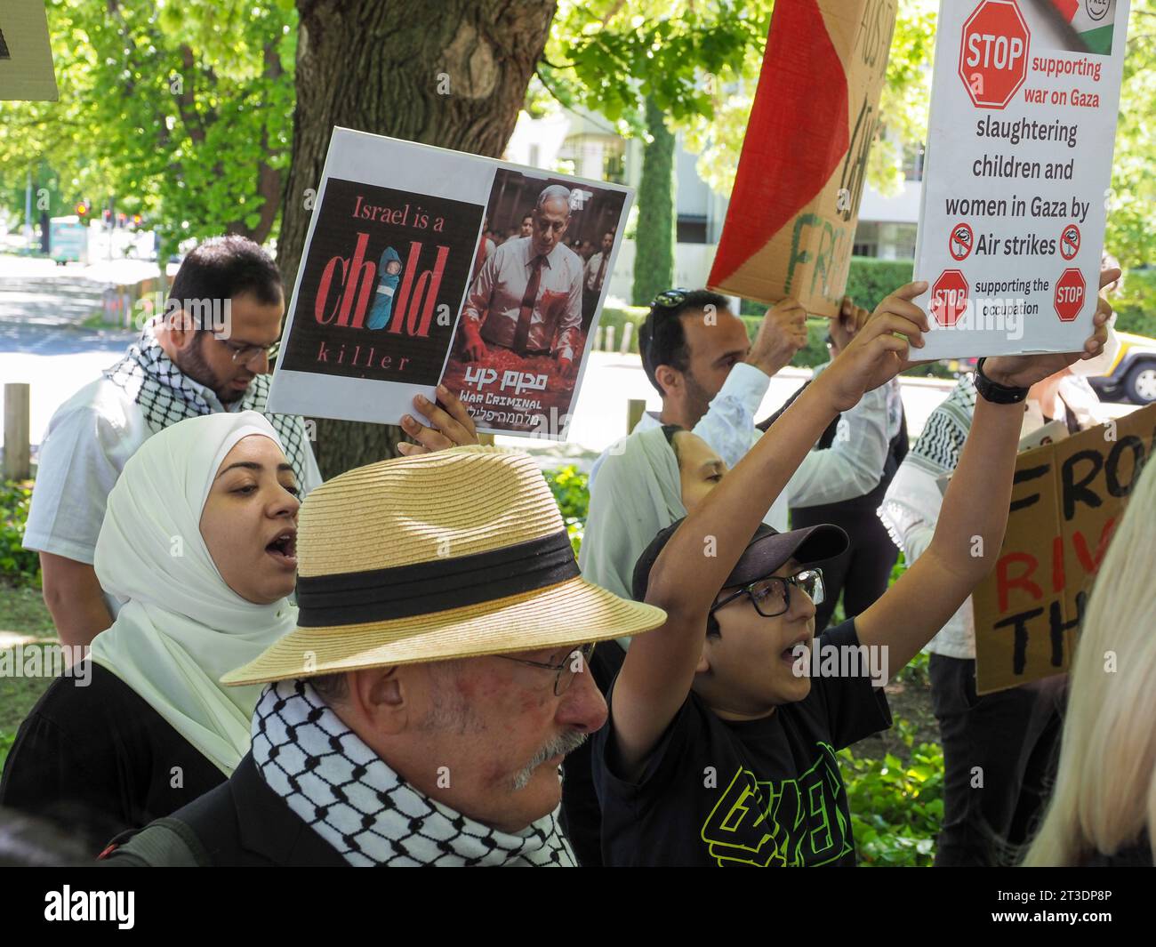 Australia, 25 October 2023, Around 100 people gathered to protest the ...