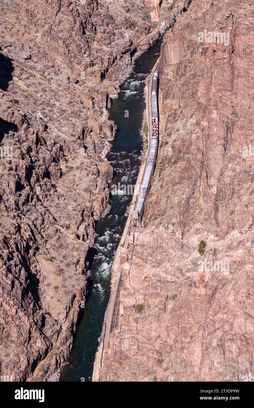 Royal Gorge Route Railroad, a heritage railroad, viewed from the Royal ...