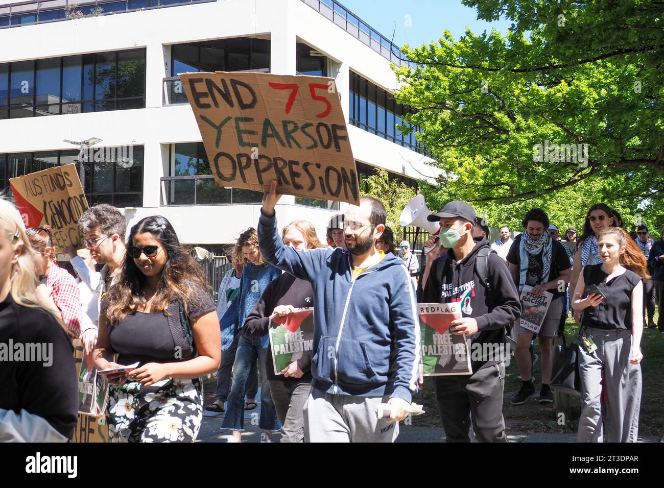 Australia, 25 October 2023, Around 100 people gathered to protest the ...
