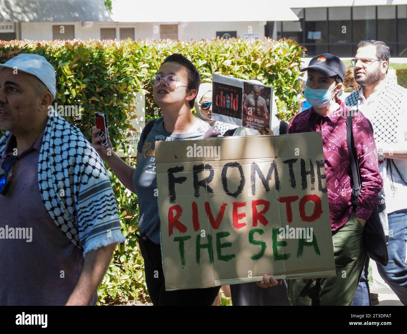 Australia, 25 October 2023, Around 100 people gathered to protest the ...