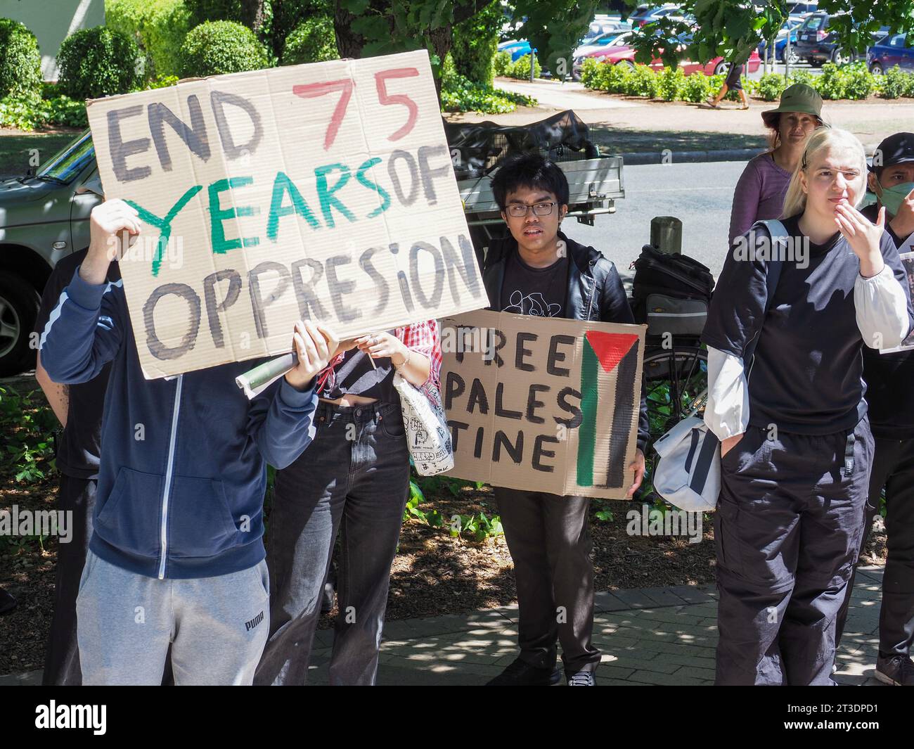 Australia, 25 October 2023, Around 100 people gathered to protest the ...