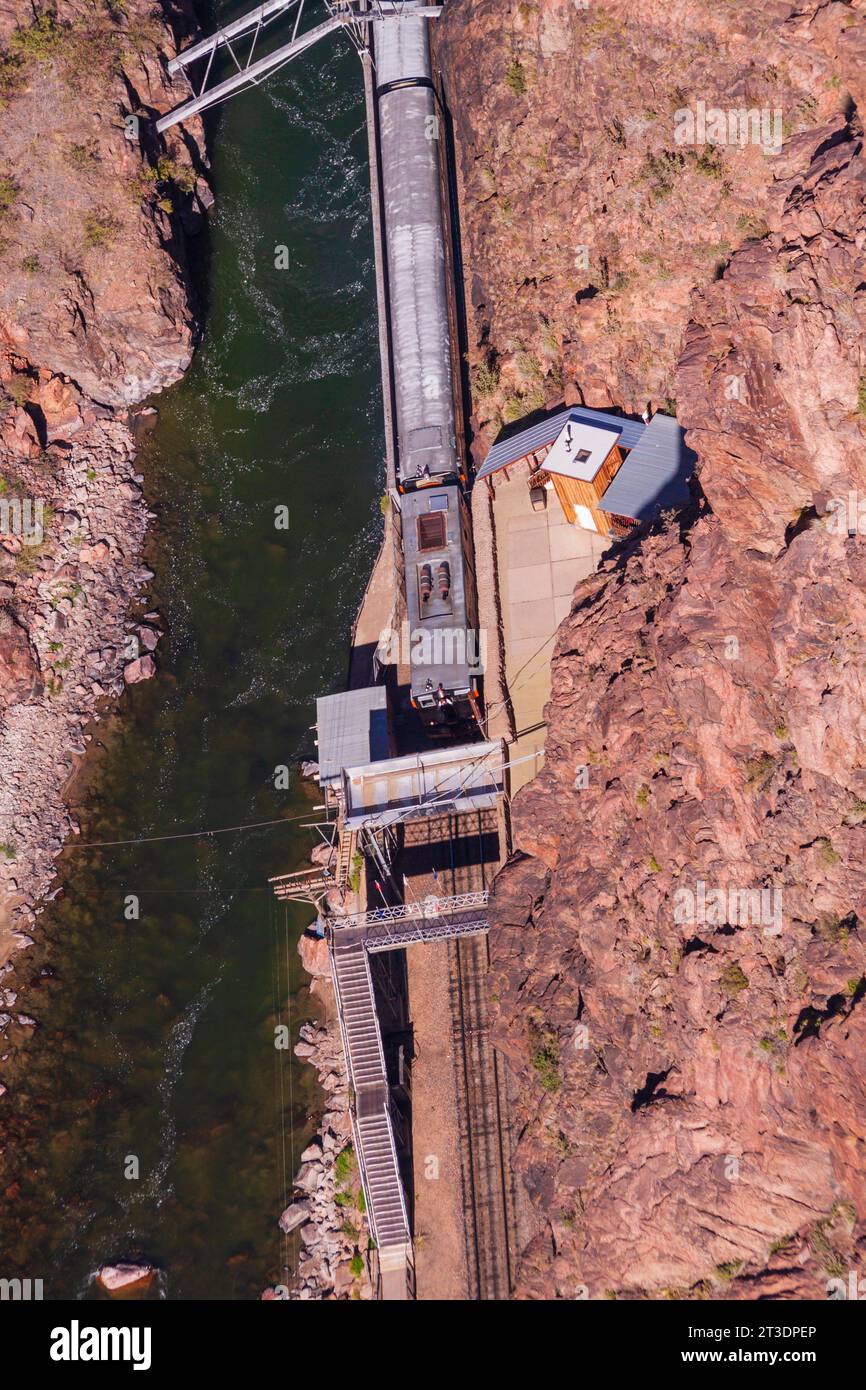 Royal Gorge Route Railroad, a heritage railroad, viewed from the Royal ...
