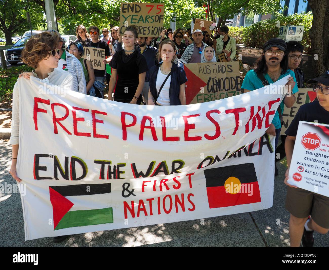 Australia, 25 October 2023, Around 100 people gathered to protest the ...