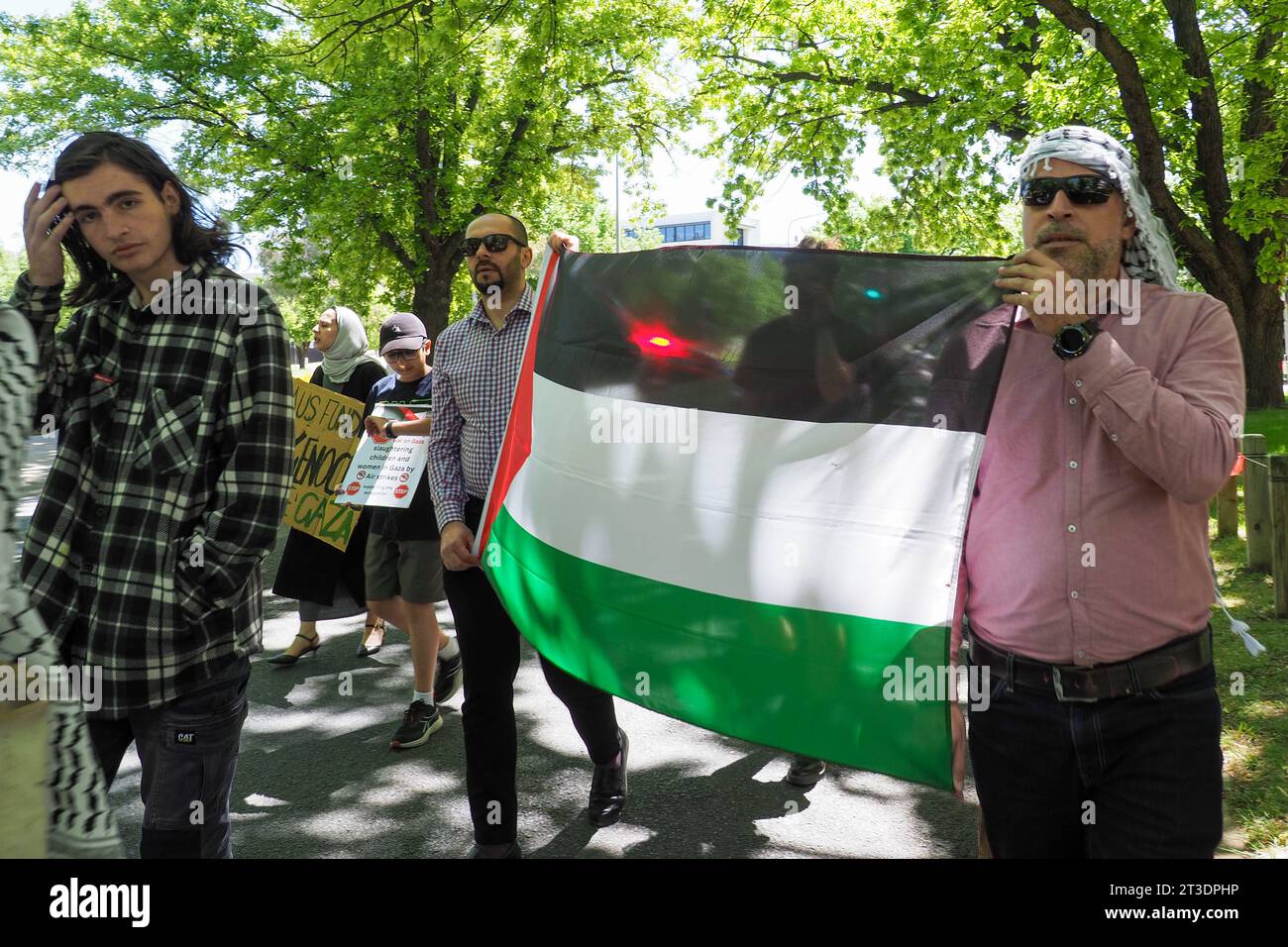 Australia, 25 October 2023, Around 100 people gathered to protest the ...