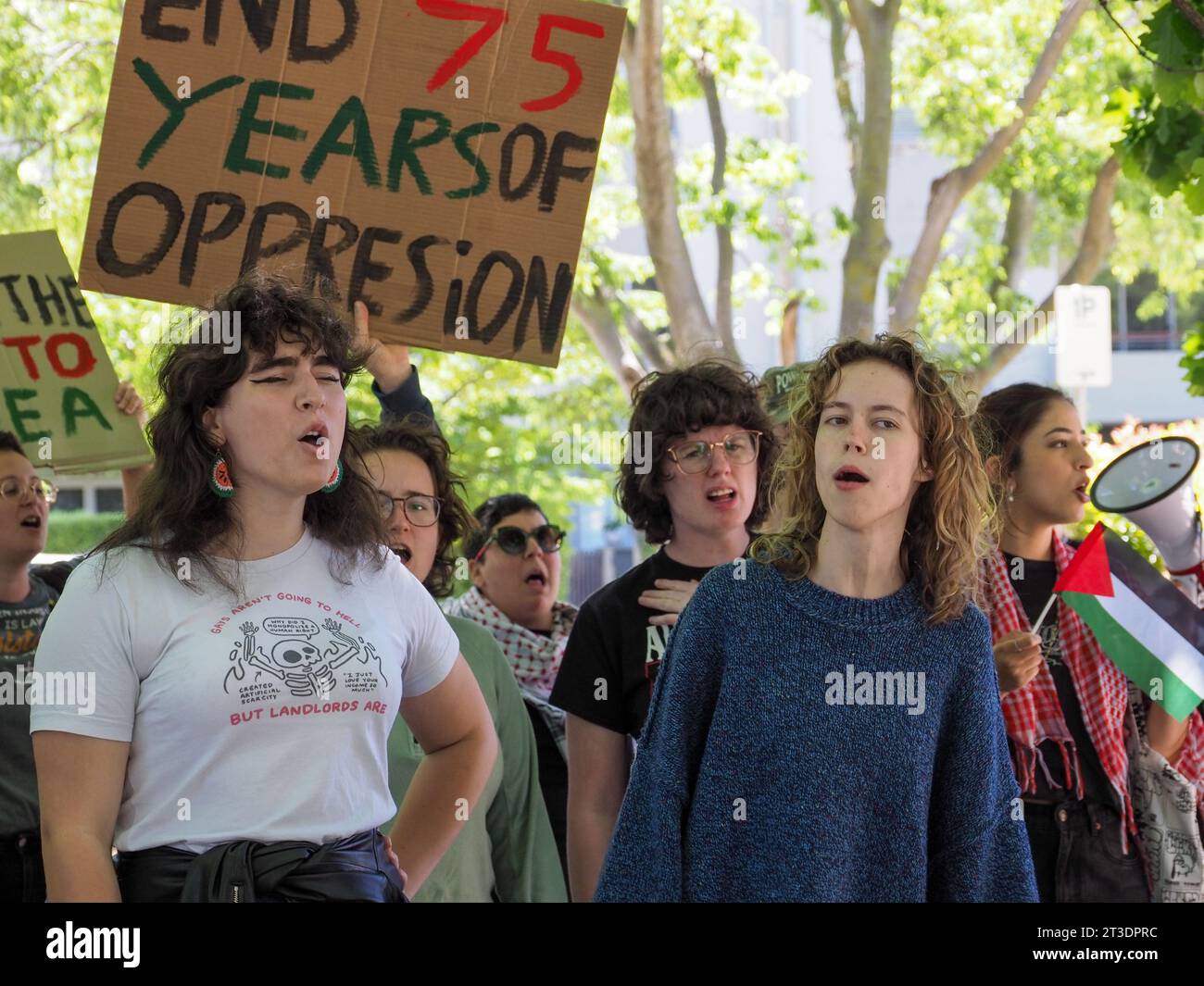 Australia, 25 October 2023, Around 100 people gathered to protest the ...