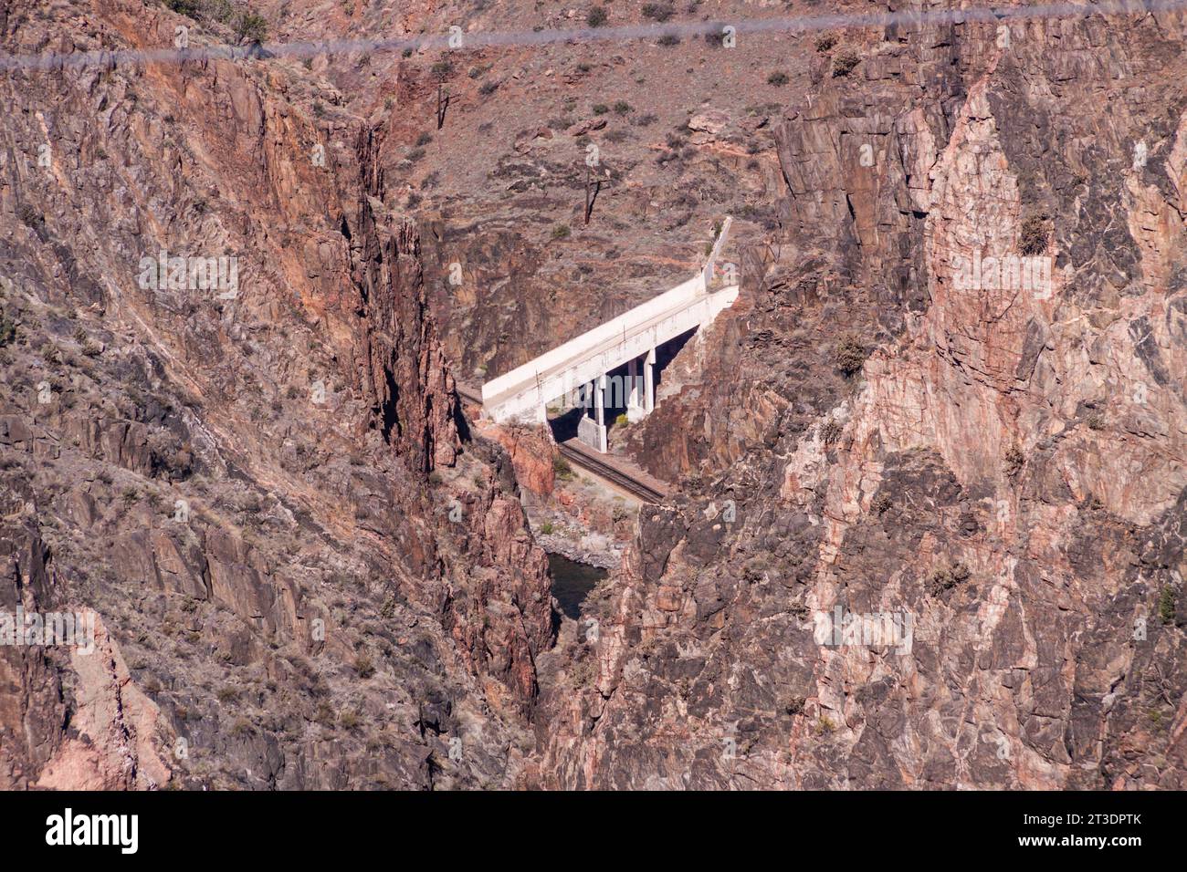 Bridge over the Royal Gorge Route Railroad tracks. Royal Gorge Railroad ...