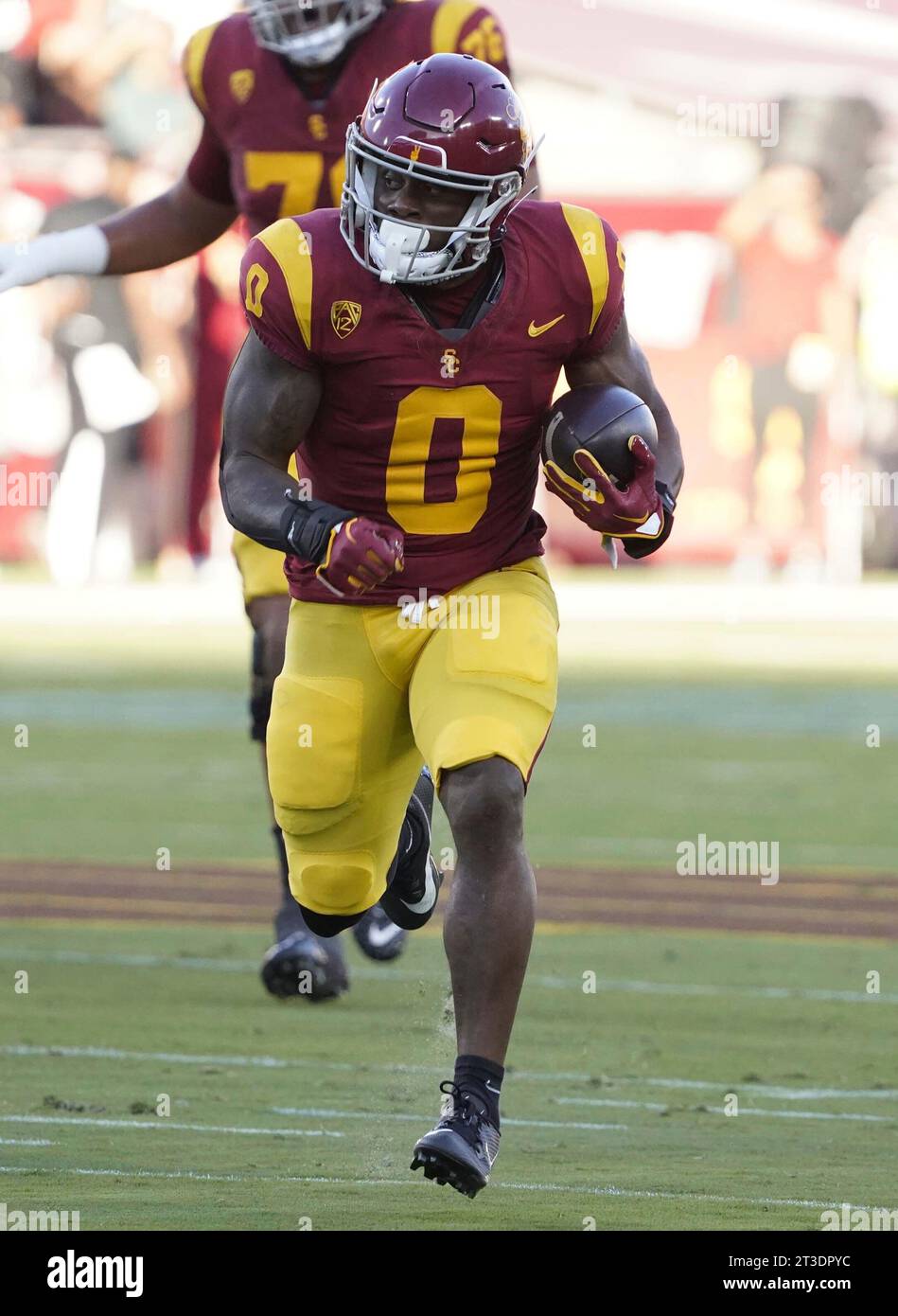 USC Trojans running back Marshawn Lloyd (0) makes a play with the ...
