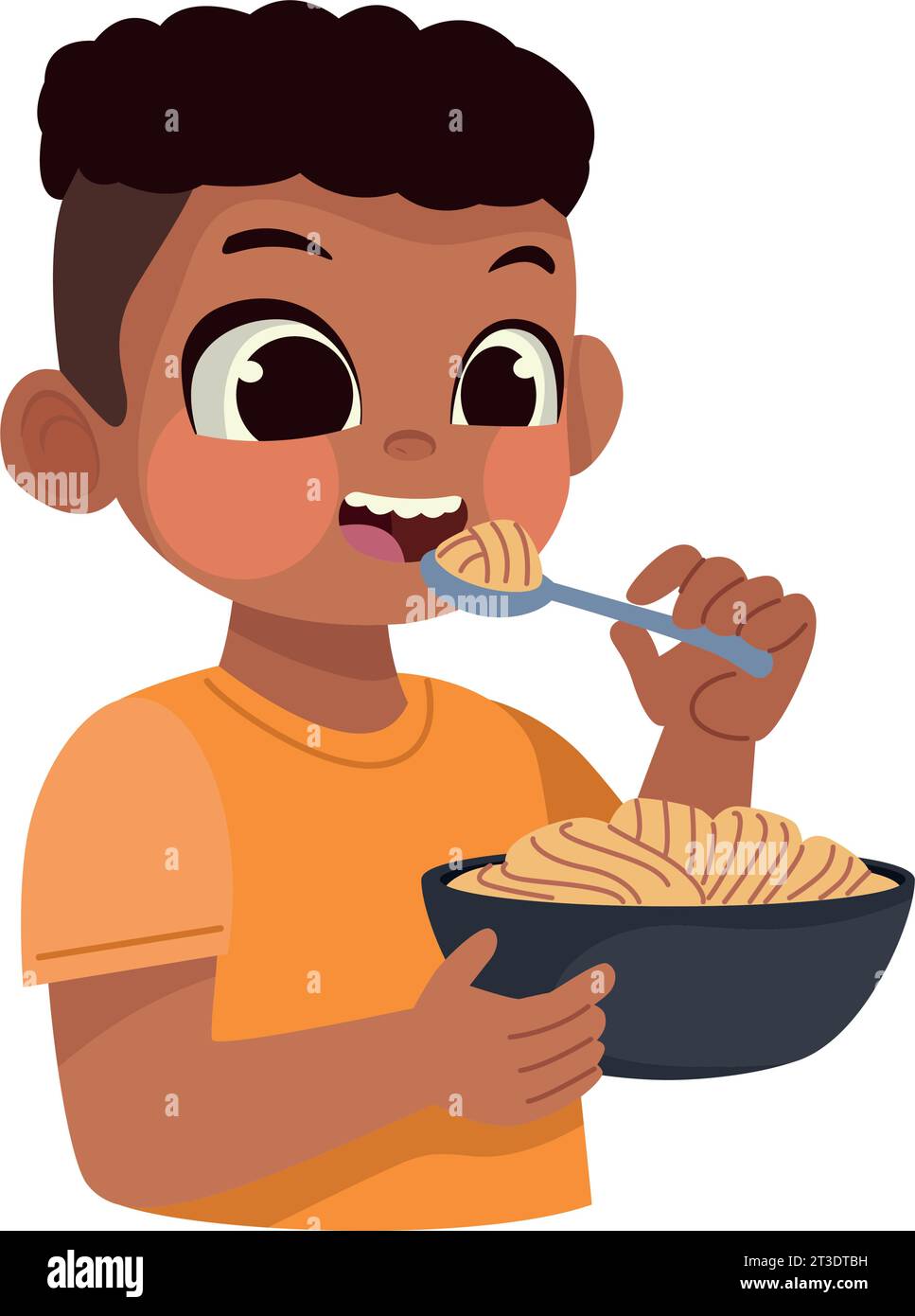 Eating spaghetti child Stock Vector Images - Alamy