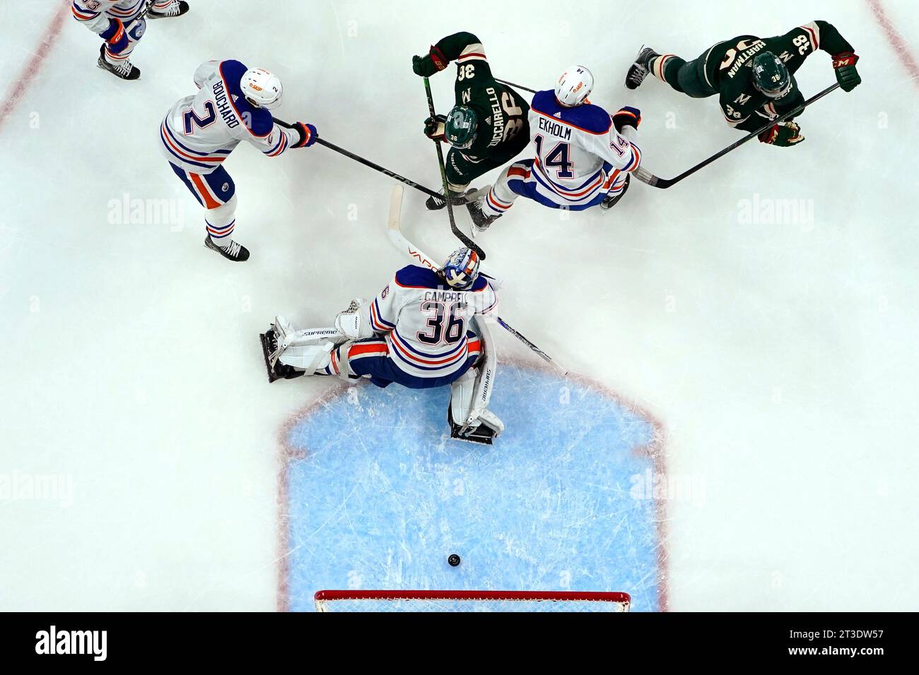 Minnesota Wild right wing Ryan Hartman, right, scores past Edmonton ...