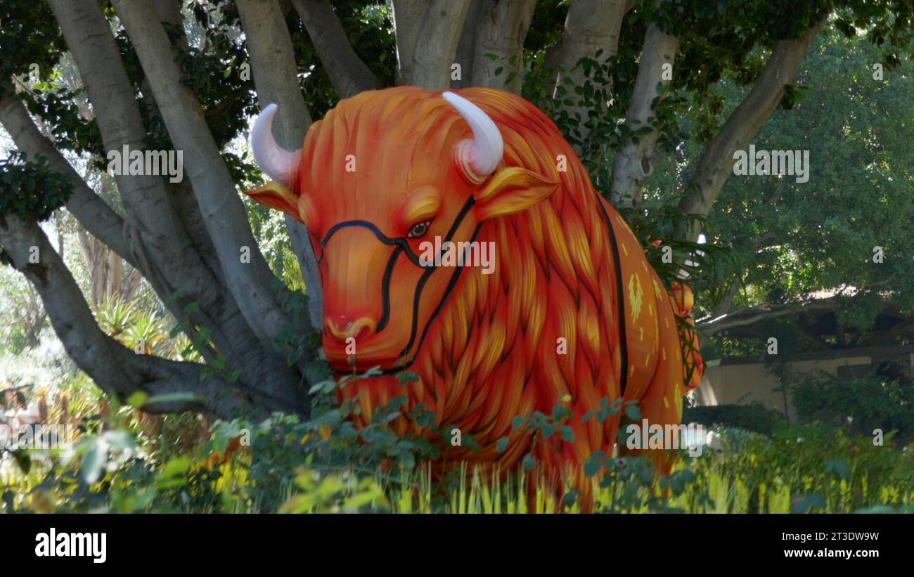 Los Angeles, California, USA 16th October 2023 Zoo Lights Bison Buffalo ...