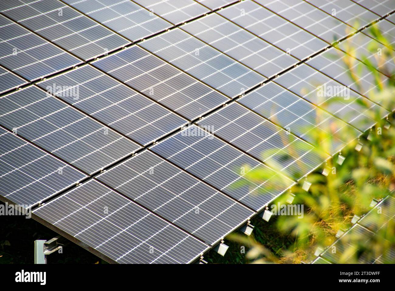 Solar power energy on the roof to a standard house. Solar power panels ...
