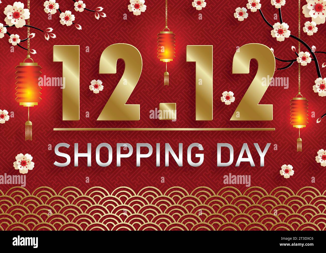 12.12 Shopping day sale poster or flyer design on color background for ...