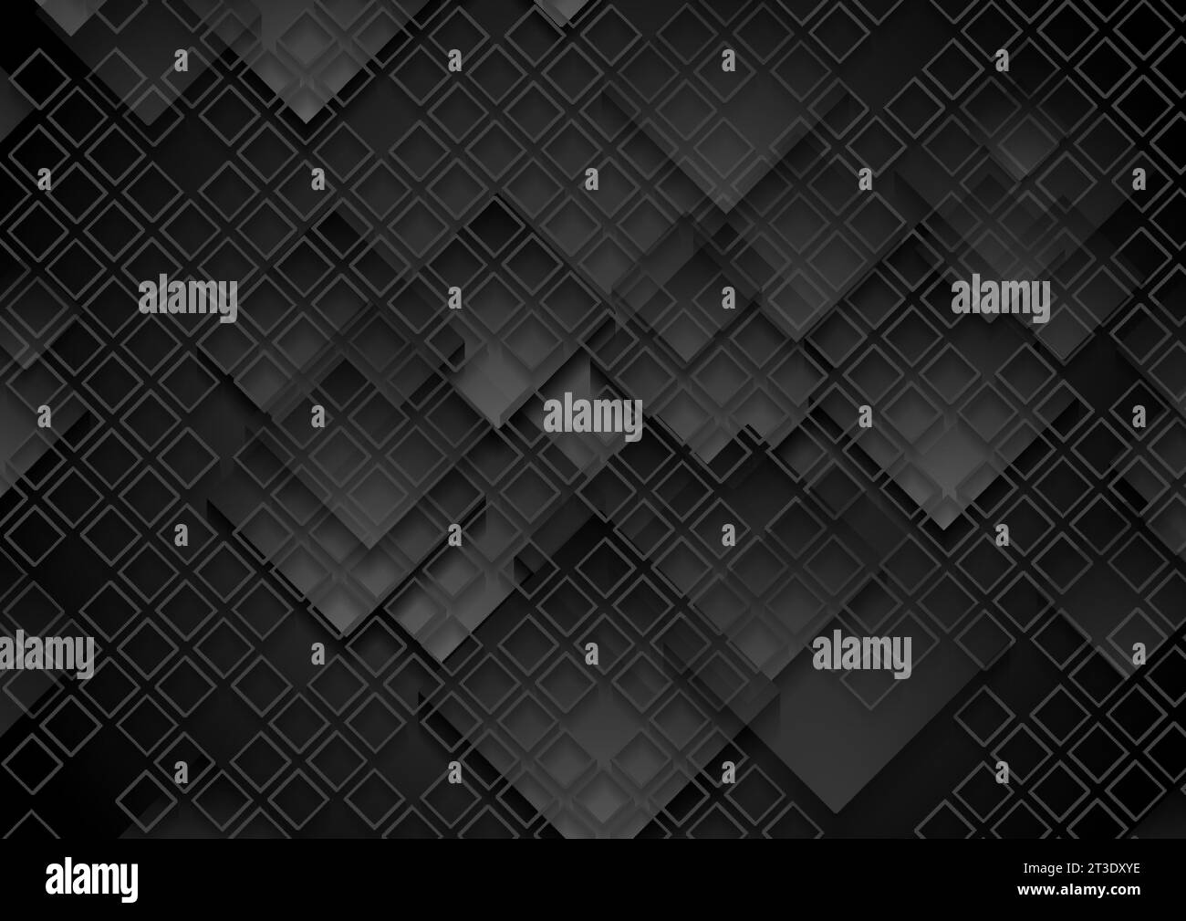 Black squares and grid abstract geometric technology background. Vector ...