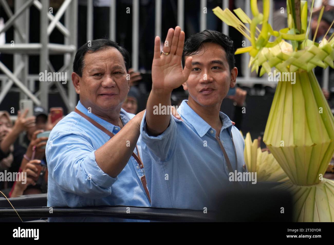 Presidential candidate Prabowo Subianto, left, and his running mate ...