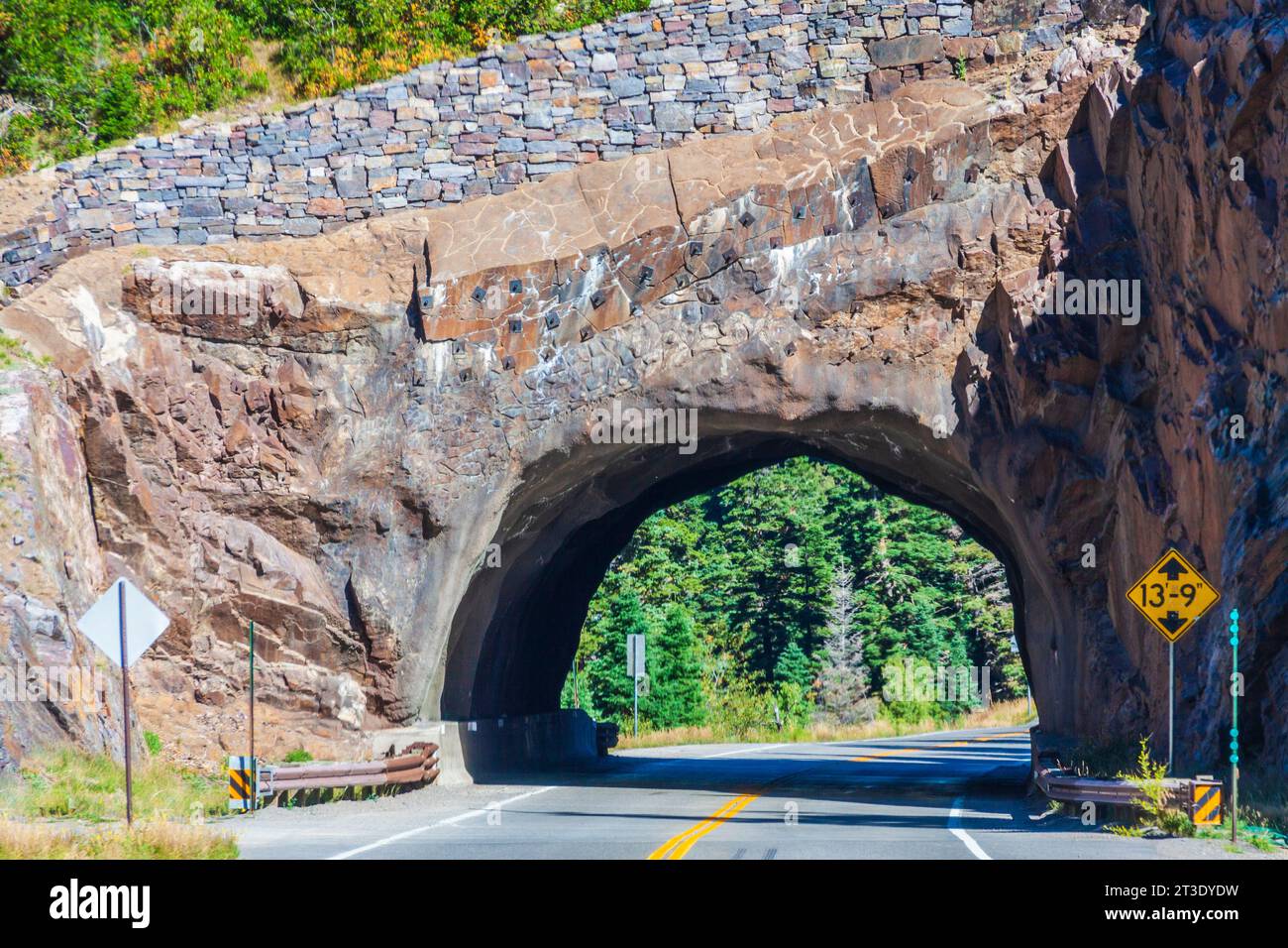 Tunnel on the Million Dollar Highway (US 550) in Colorado, just south ...
