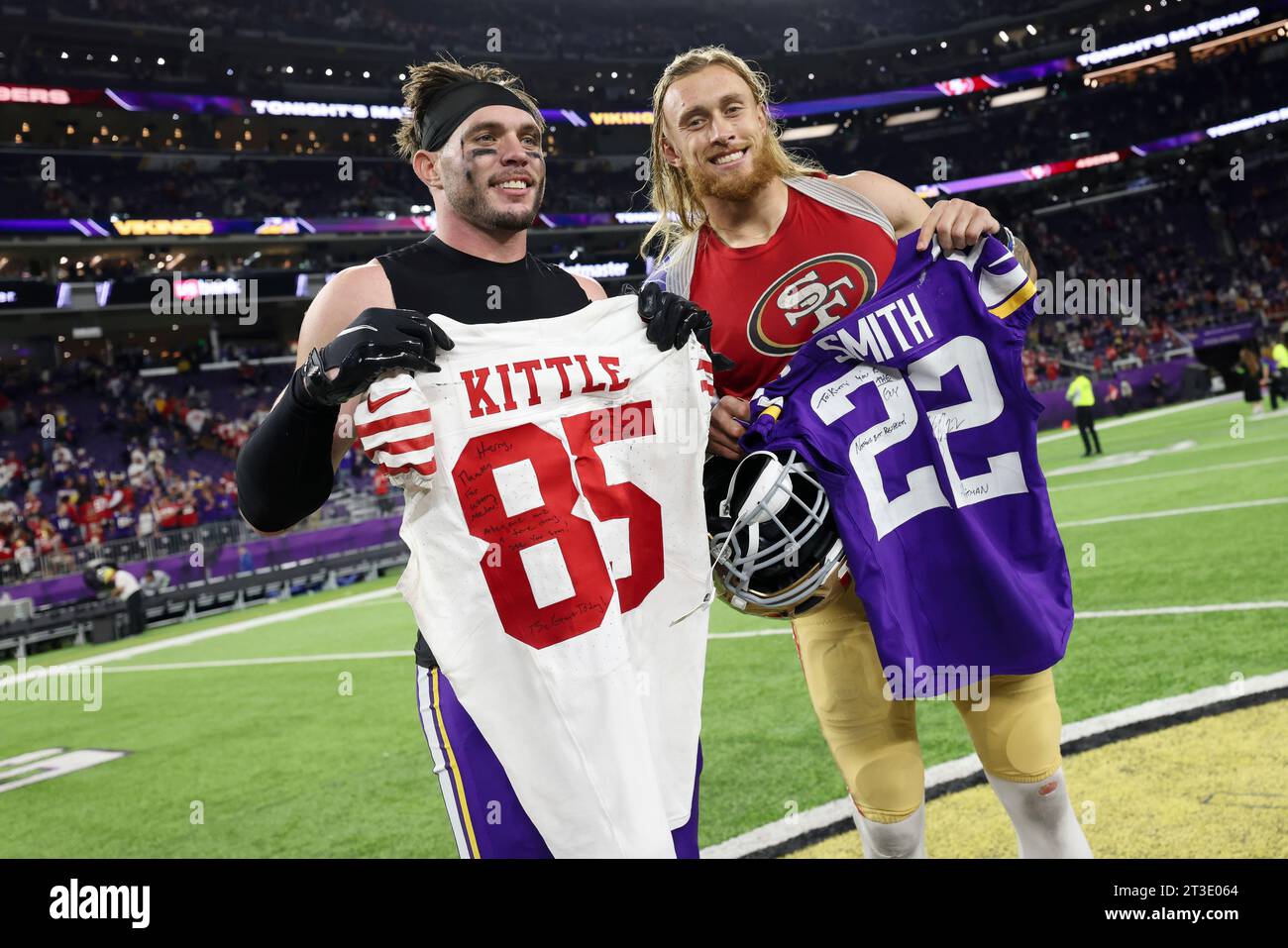 Minnesota Vikings safety Harrison Smith, left, and San Francisco 49ers ...