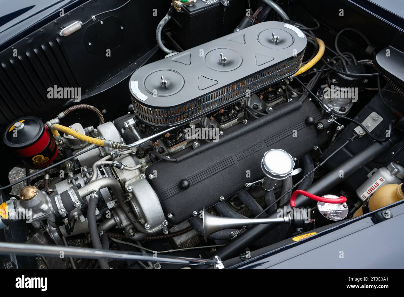 Engine detail view of a 1957 Ferrari 250 GT Coupe Stock Photo - Alamy
