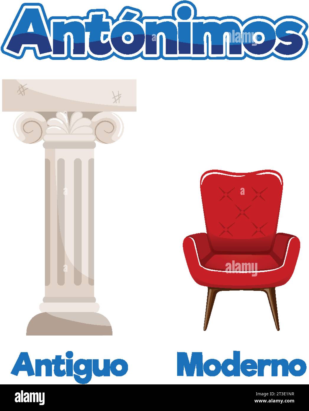 A vector cartoon illustration showcasing the contrast between ancient ...