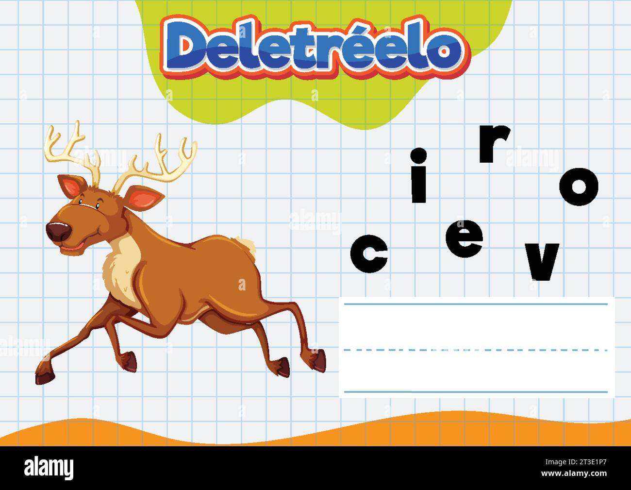 An educational picture featuring a spelling worksheet for children in ...