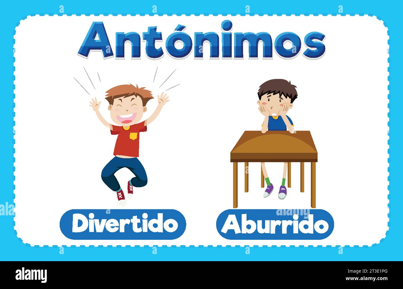 Illustrated cards in Spanish for learning antonyms, featuring fun and ...