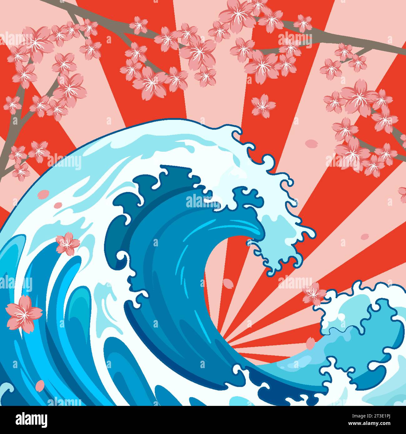 A vibrant and dynamic Japanese-inspired illustration with a retro comic ...