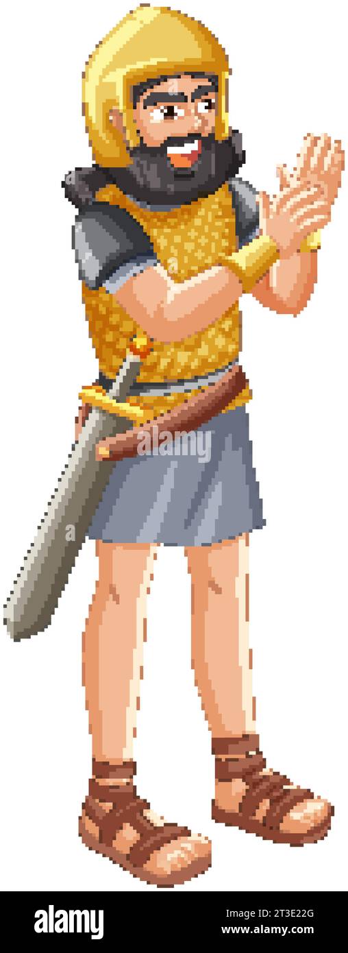 Illustration of an ancient knight wielding a sword Stock Vector Image ...