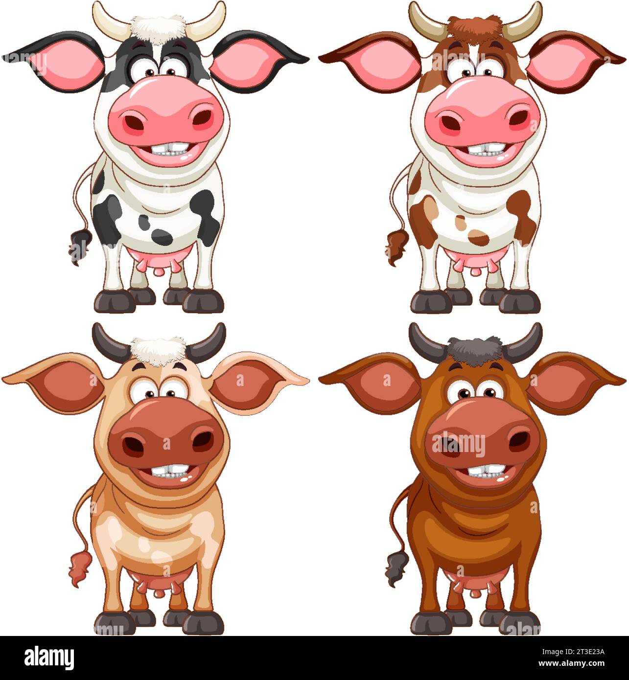 Cute cow cartoon character illustration Stock Vector Image & Art - Alamy